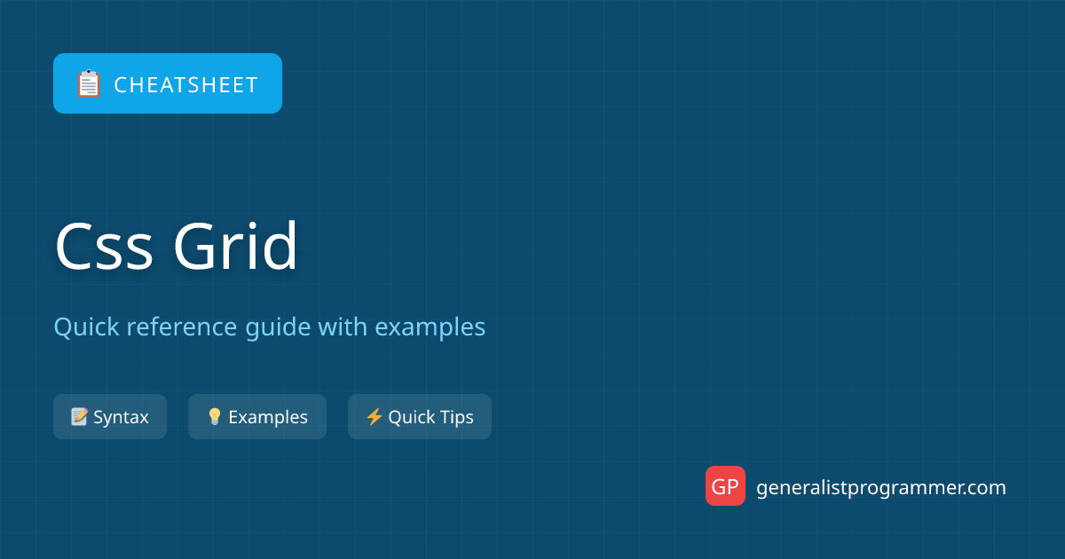 CSS Grid Cheat Sheet 2025 - Complete Layout Reference